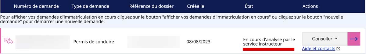 En Cours D Analyse Par Le Service Instructeur Permis De Conduire