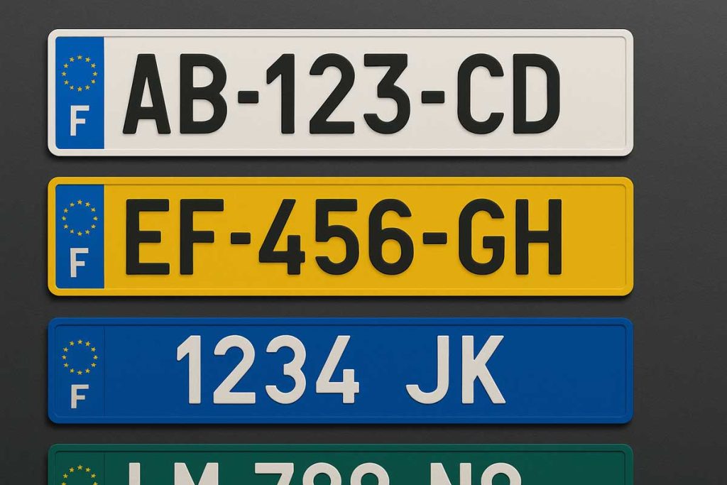 Les différentes couleur de plaques d'immatriculation et leur ...